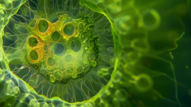 A Crosssection of an Algal Cell Revealing Its Internal Structures ...