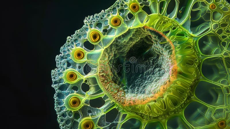 A Crosssection of an Algal Cell Revealing Its Internal Structures ...