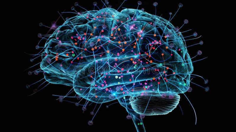 A Crosssection of a Brain with a Network of Interconnected Nanobots ...