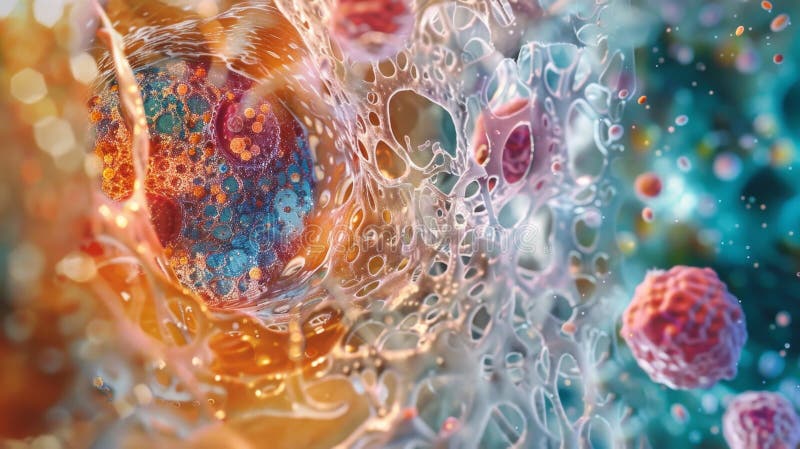 A Crosssection of a Cell Showing the Dynamic Movement and Communication ...