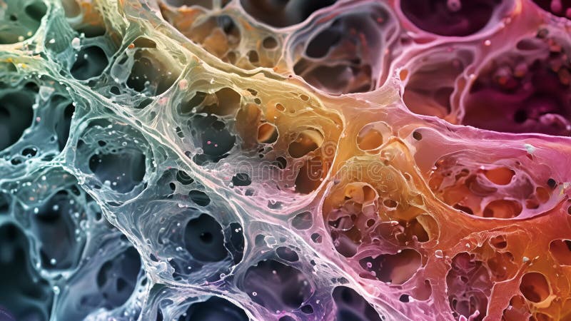 A Crosssection of Epithelial Tissue Highlighting the Intricate Network ...