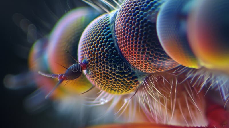 A Crosssection of the Houseflys Compound Eyes Revealing the Unique ...
