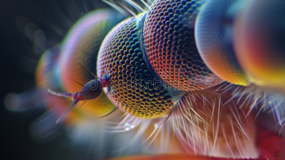 A Crosssection of the Houseflys Compound Eyes Revealing the Unique ...