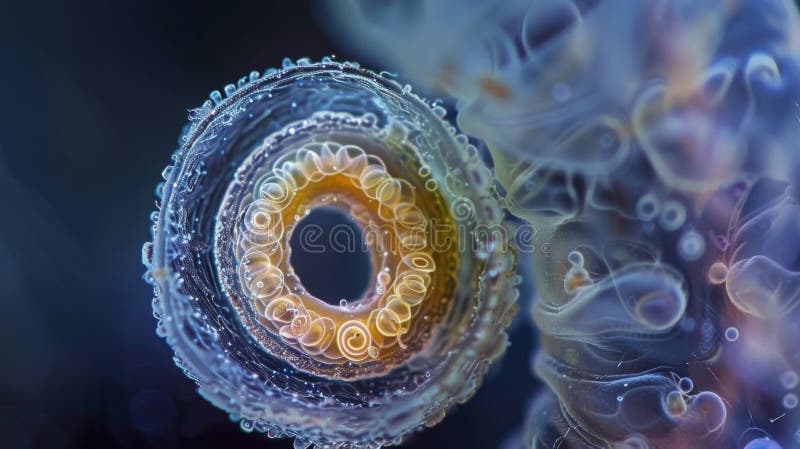 A Crosssection of a Nematode Egg Revealing a Tightly Coiled Embryo ...