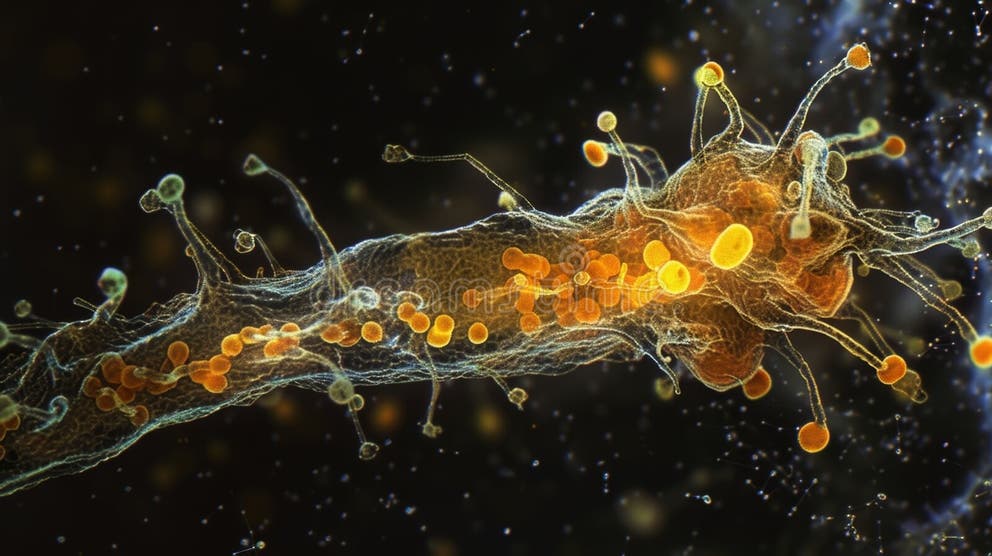 A Crosssection of a Neuron Showing the Storage and Release of ...