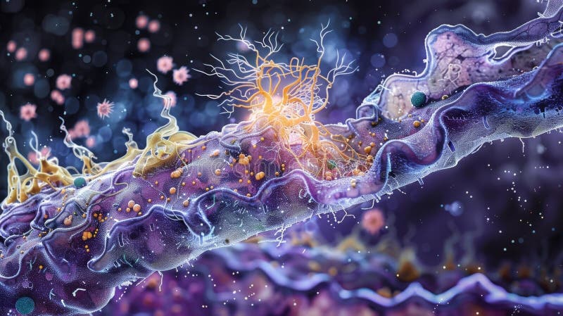 A Crosssection of the Synaptic Cleft Revealing the Fluidfilled Space ...