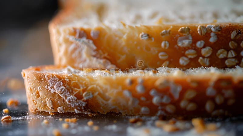 A Crosssection View of a Slice of Bread Showcasing Its Open and ...