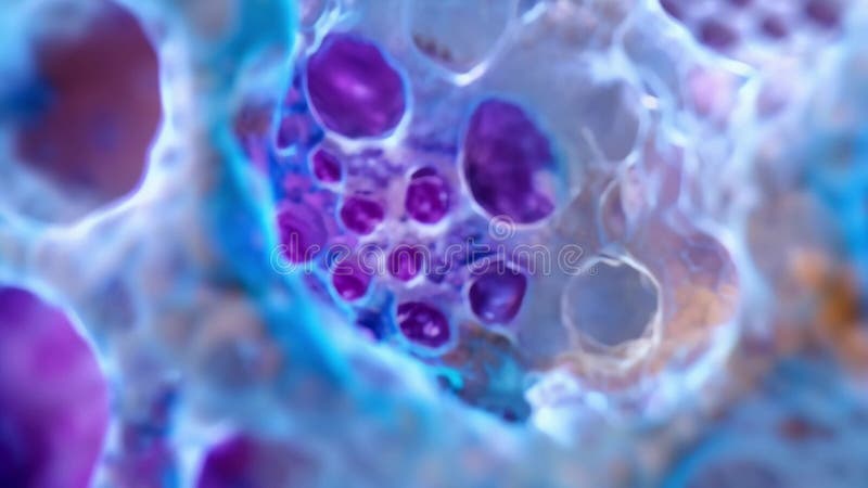 A Crosssectional View of an Amoebas Cell Structure with Its Nucleus and ...