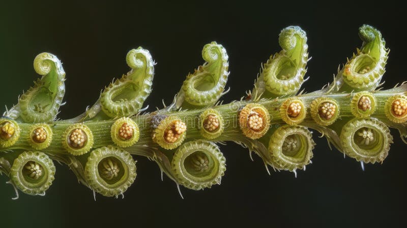 A Crosssectional View of a Fern Stem with Coneshaped Structures ...