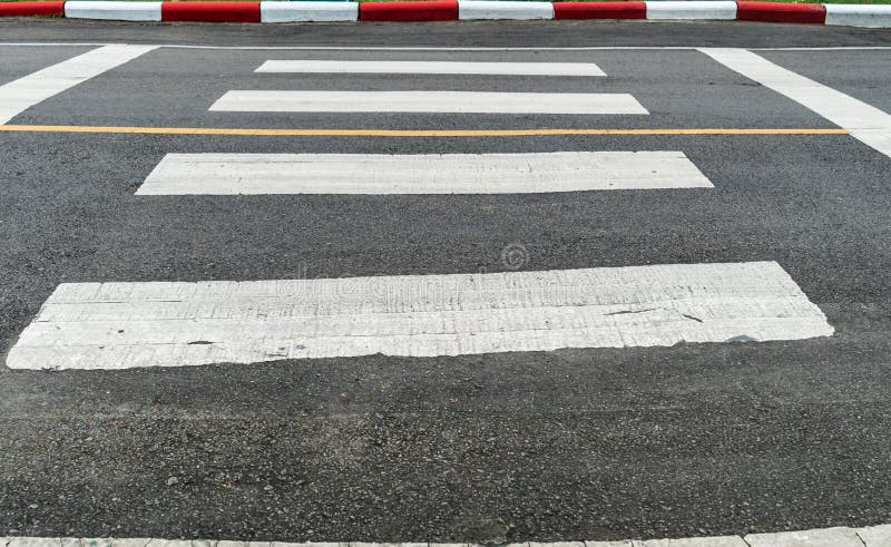 Empty Crosswalk on Asphalt Road. Stock Photo - Image of outside, ground ...