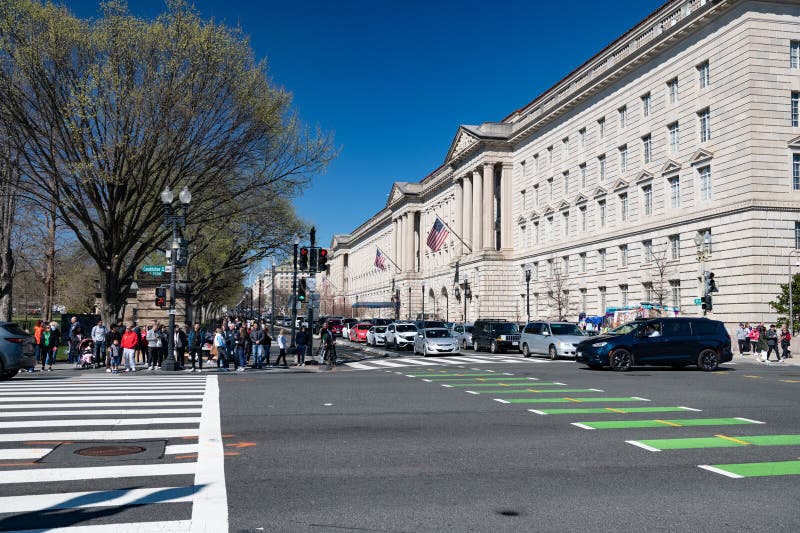 A Crosswalk in Downtown Washington D.C Editorial Image - Image of ...