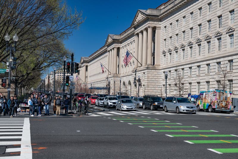 A Crosswalk in Downtown Washington D.C Editorial Stock Photo - Image of ...