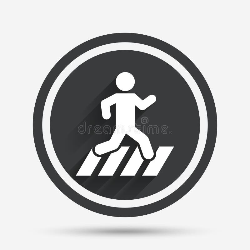 Crosswalk Icon. Crossing Street Sign Stock Vector - Illustration of ...