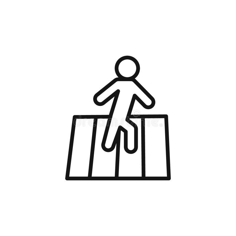 Crosswalk Logo Sign Vector Outline Stock Vector - Illustration of icon ...