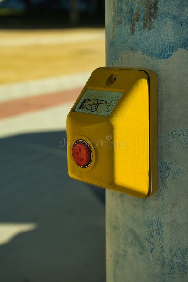Crosswalk Pedestrian Signal Button and Sign Stock Photo - Image of city ...