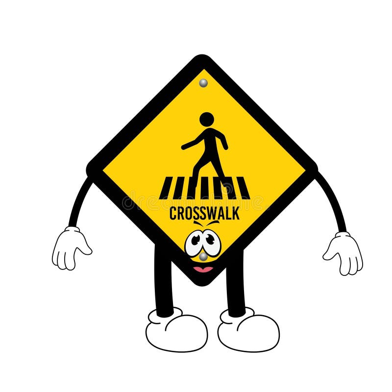 Crosswalk sign stock illustration. Illustration of pedestrian - 345237981