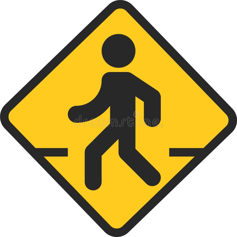 Crosswalk Sign Icon, Traffic Sign Vector Illustration Stock Vector ...