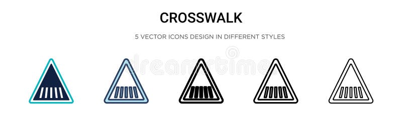Crosswalk Signal of Triangular Icon in Filled, Thin Line, Outline and ...