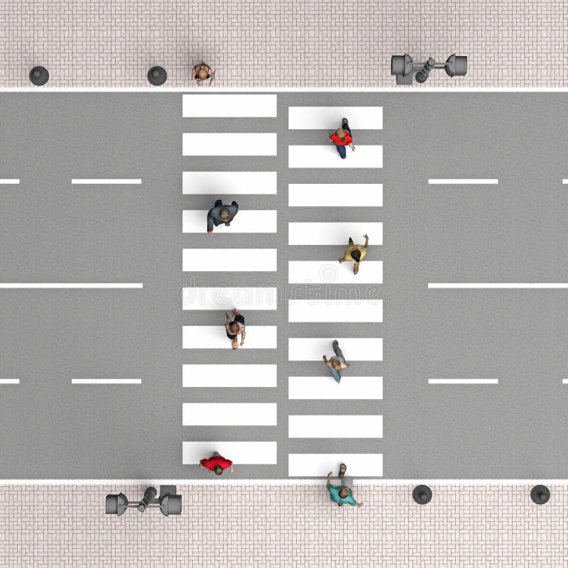 Crosswalk top view stock illustration. Illustration of road - 63156255