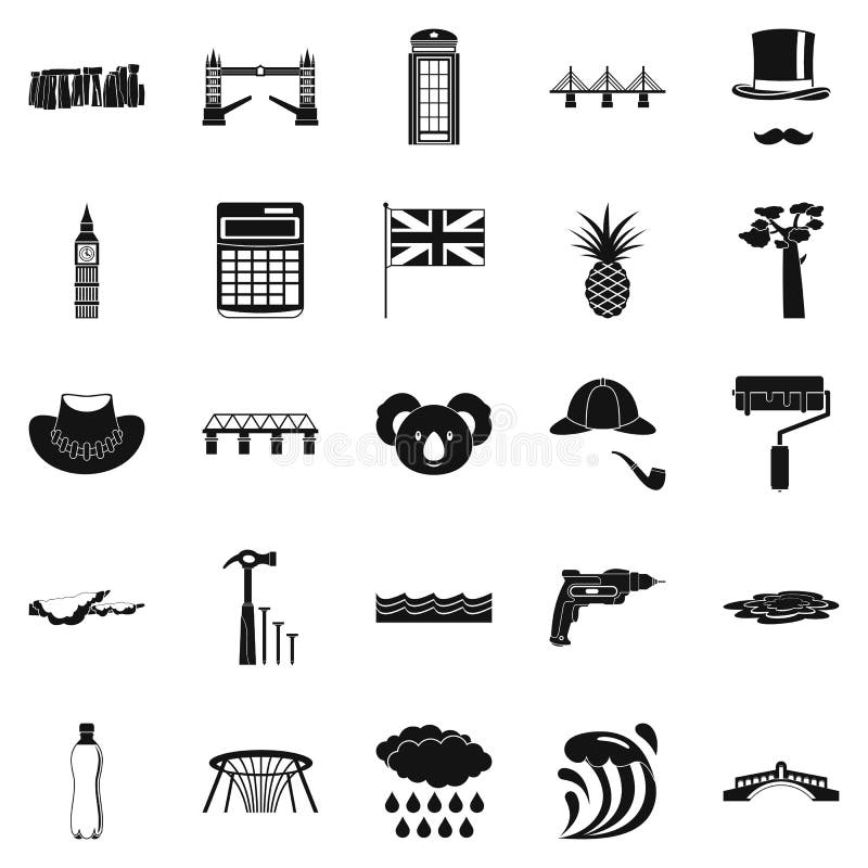 Crossway Icons Set, Simple Style Stock Vector - Illustration of choice ...