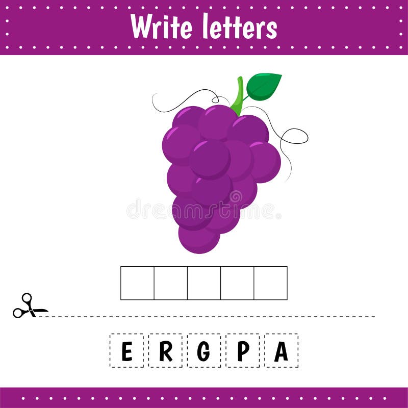 Crossword. Guess the Word. Grape Stock Vector - Illustration of puzzle ...
