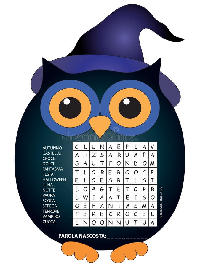 Crossword in italian stock illustration. Illustration of autumn - 78367348