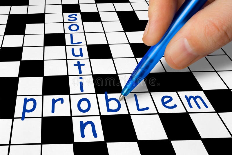 Crossword - Problem and Solution Stock Photo - Image of motivation ...