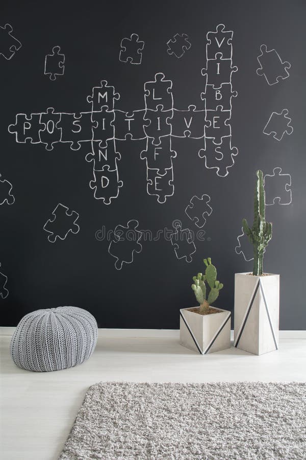 Crossword Puzzle Chalkboard Wall Decor Stock Image - Image of ...