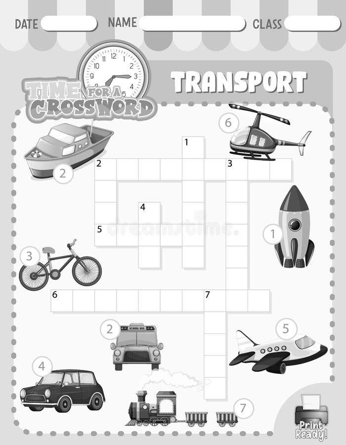 Transport Crossword Puzzle Stock Illustrations – 222 Transport ...