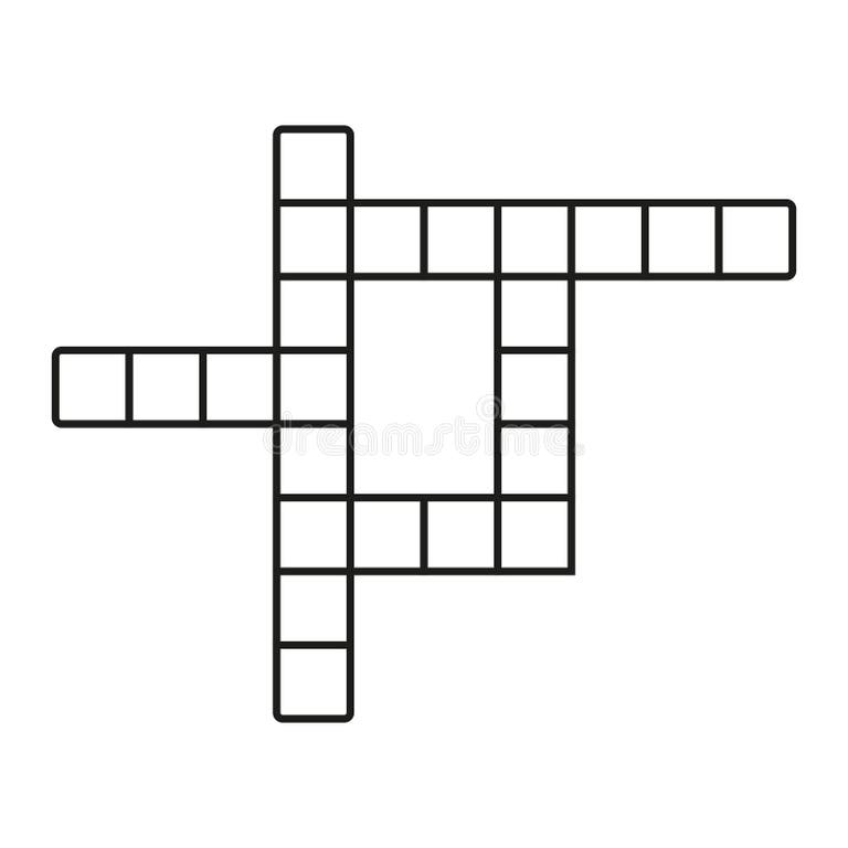 Crossword Puzzle Grid. Empty Word Squares. Simple Black Outline. Vector ...