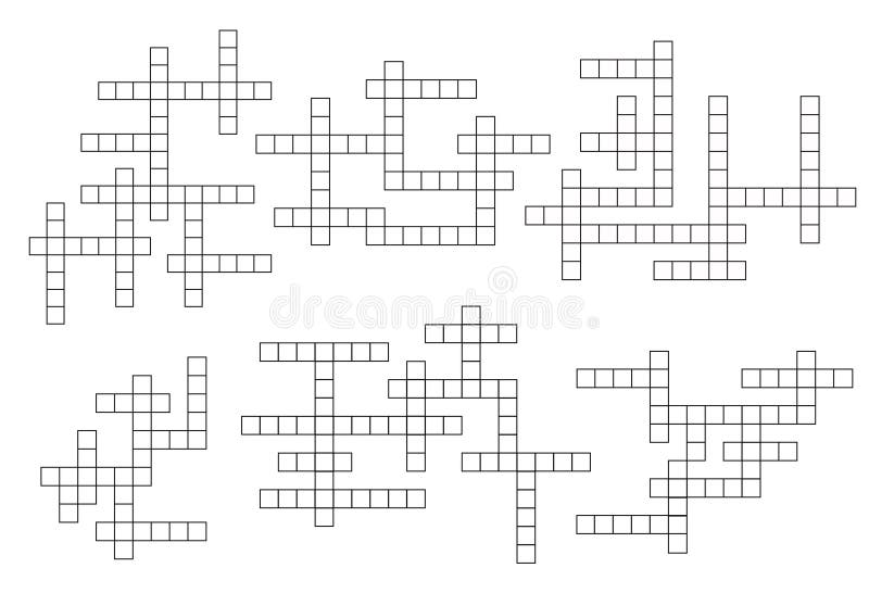 Crossword Quiz Grids or Guess Word Game Layouts Stock Vector ...