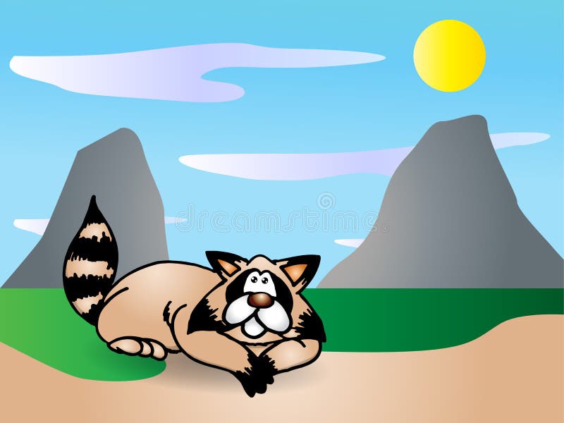 Cute civet cat stock illustration. Illustration of comic - 14652236