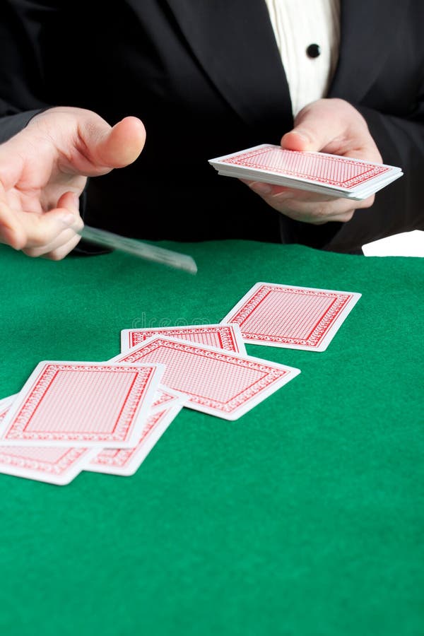 Croupier Dealing Playing Cards Stock Photo - Image of full, gaming: 8415454