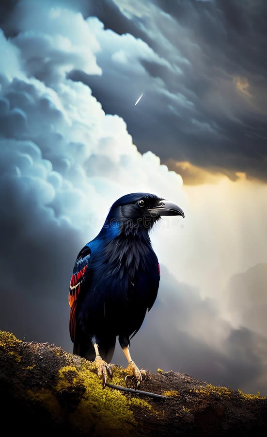 The Crow - AI Generated Artwork Stock Illustration - Illustration of ...