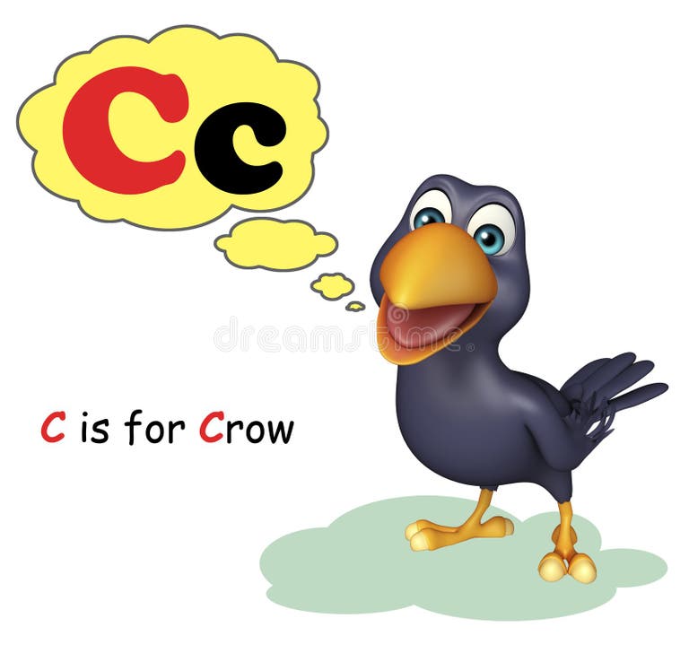 Crow bird with alphabate stock illustration. Illustration of alphabet ...