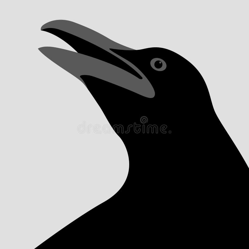 Crow Bird Vector Illustration Flat Style Profile Stock Vector ...