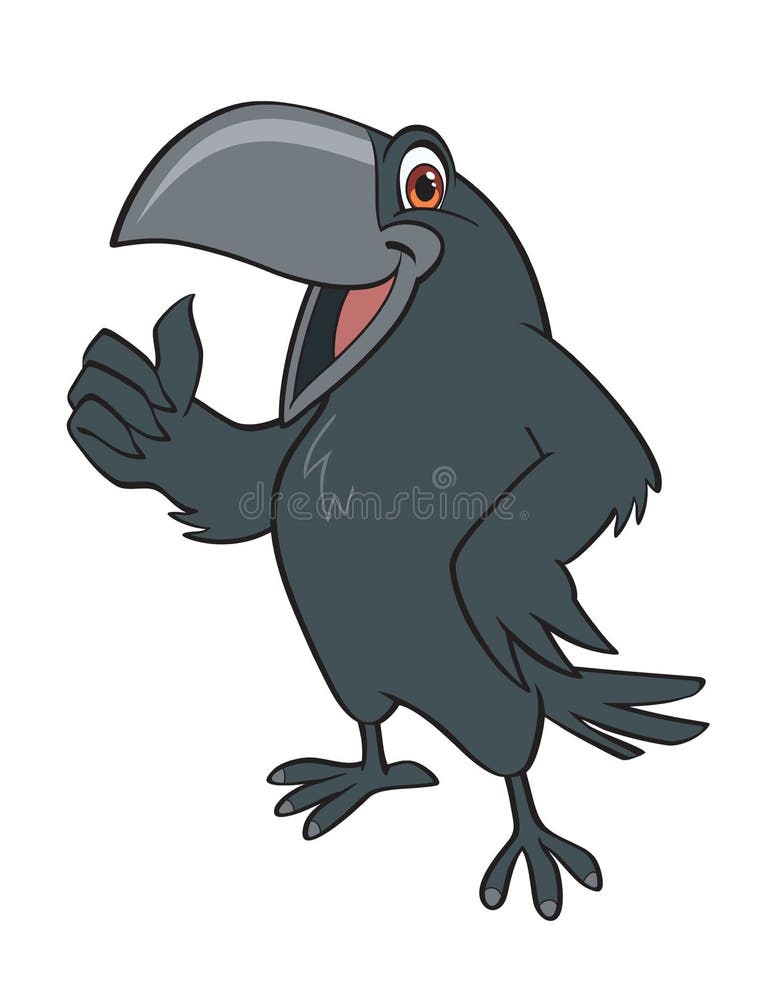 Cartoon Smiling Crow Isolated White Stock Illustrations – 98 Cartoon ...