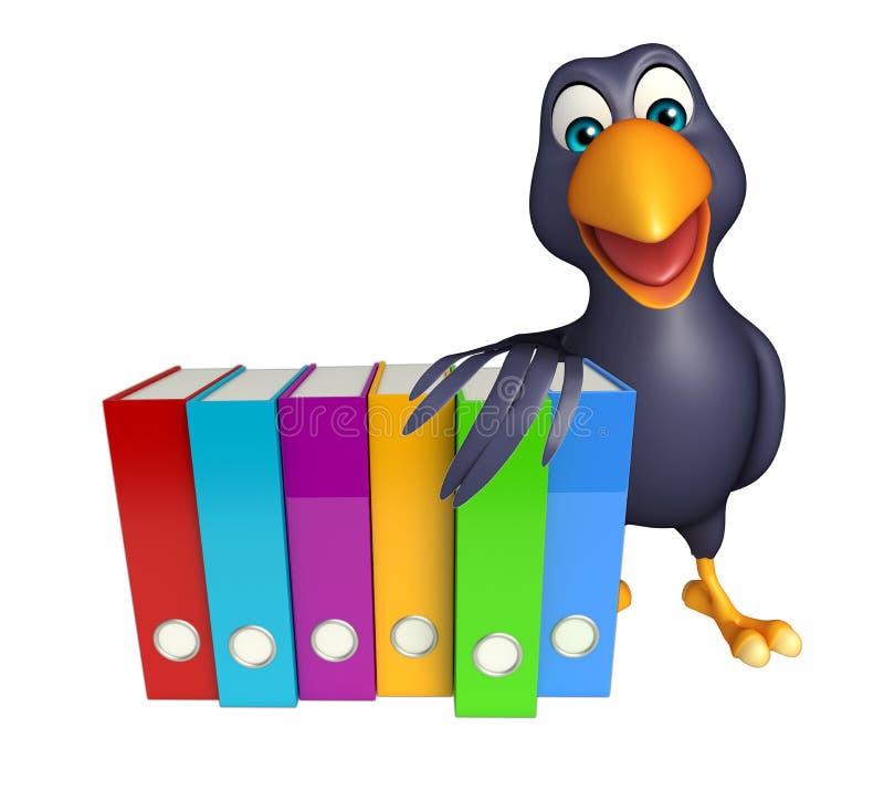 Crow Cartoon Character with Files Stock Illustration - Illustration of ... Crow Cartoon Character with Files Stock Illustration - Illustration of ...