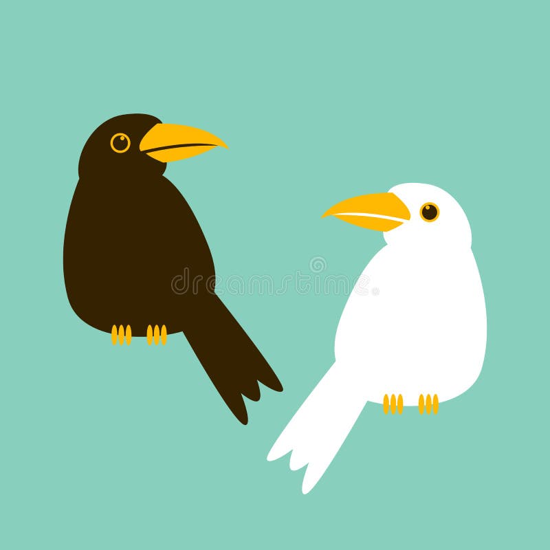 Crow Cartoon Vector Illustration Flat Style White Stock Vector ...