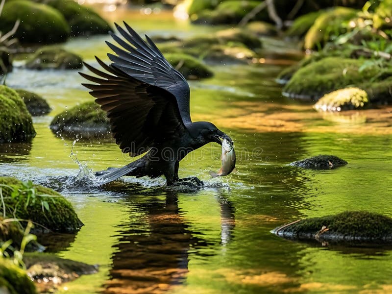 Crow Catches Stock Illustrations – 5 Crow Catches Stock Illustrations ...