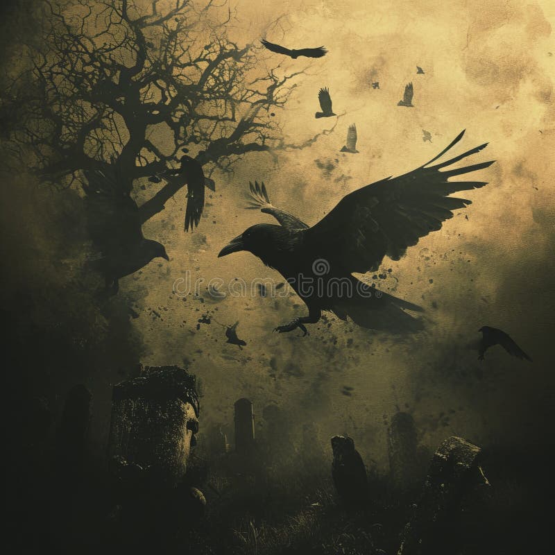 Flying Crow Grunge Stock Illustrations – 540 Flying Crow Grunge Stock ...