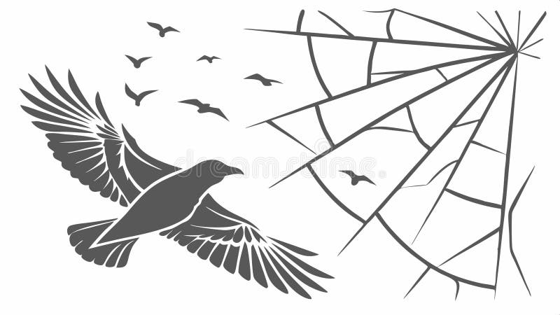 Crow Flying Vector, Bird in Flight in Vector Art Design Vector Design ...