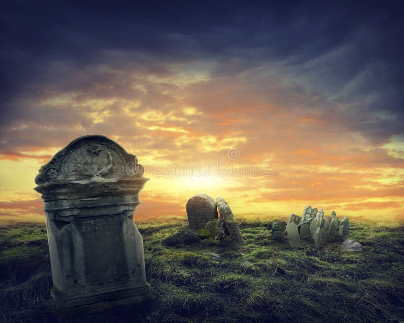 Crow on a grave stock photo. Image of cemetery, clouds - 42847672