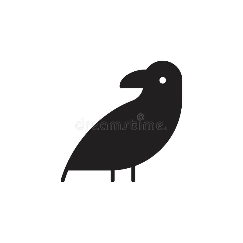 Crow Icon Flat Line Illustration Stock Vector - Illustration of ...