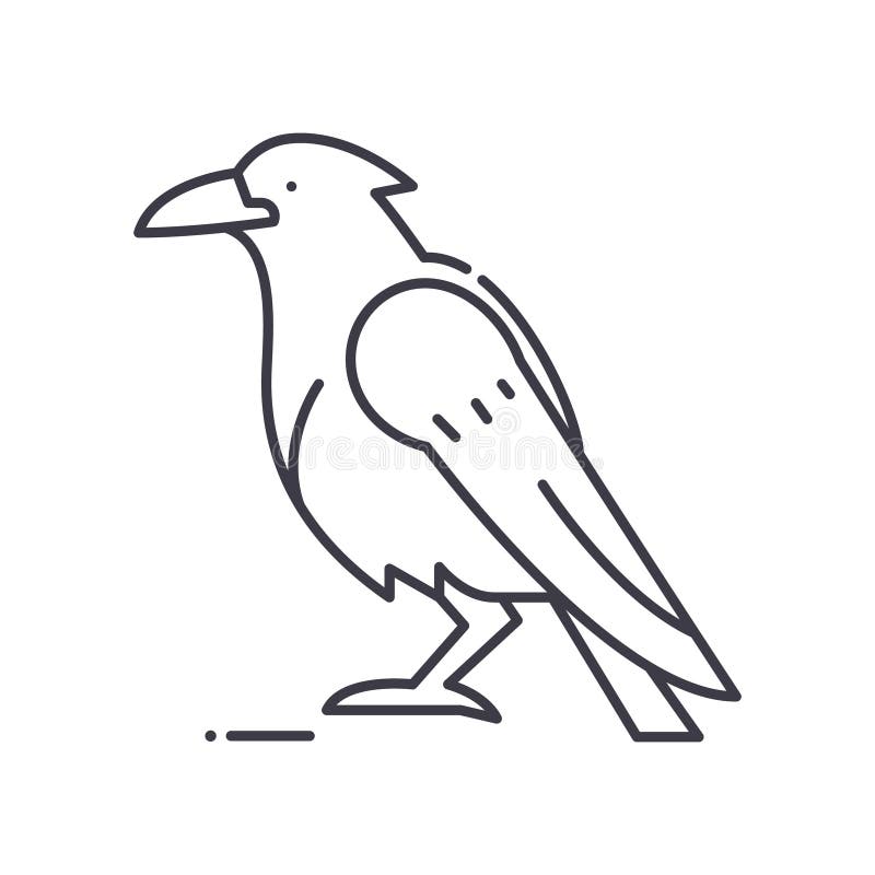 Crow Linear Icon. Modern Outline Crow Logo Concept on White Back Stock ...