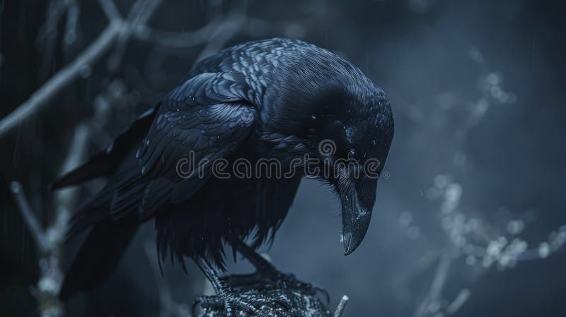 Crow and Magic Black Atmosphere Stock Photo - Image of mysterious ...