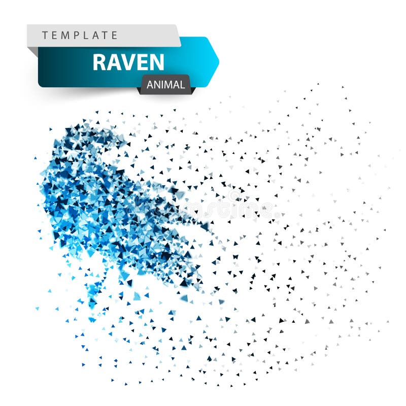 Crow, Raven - Glare Dot Illustration. Stock Vector - Illustration of ...