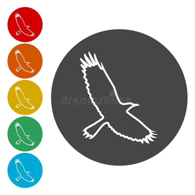 Crow Raven Vector Silhouette Icons Set Stock Vector - Illustration of ...