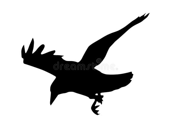 Crow silhouette stock illustration. Illustration of perched - 4880004