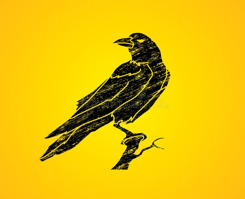 Crow Standing Graphic Vector. Stock Vector - Illustration of hold ...